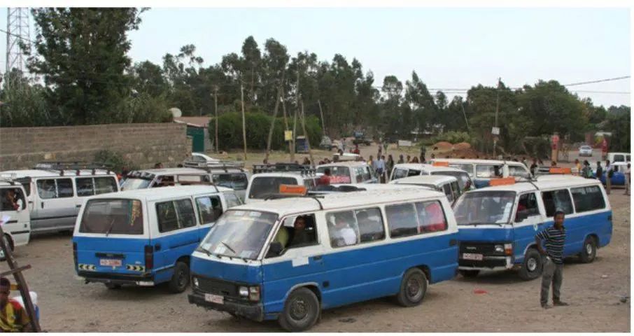 Addis Ababa Taxi Minibus Taxi, Addis Abeba, Ethiopia Stock Photo
